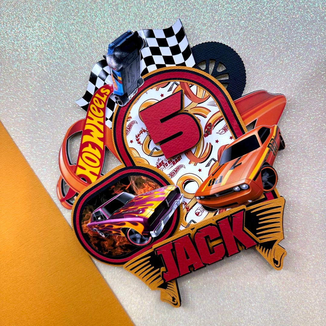 Hotwheels Feel the Heat Flame Racing Theme Cake Topper Birthday Cake ...