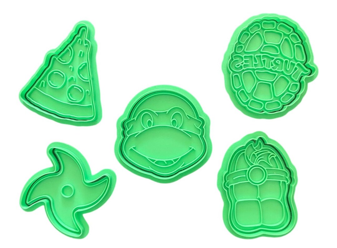 TMNT Ninja Turtles Cookie Cutter Set Embosser Cutter Stamp Playdoh ...