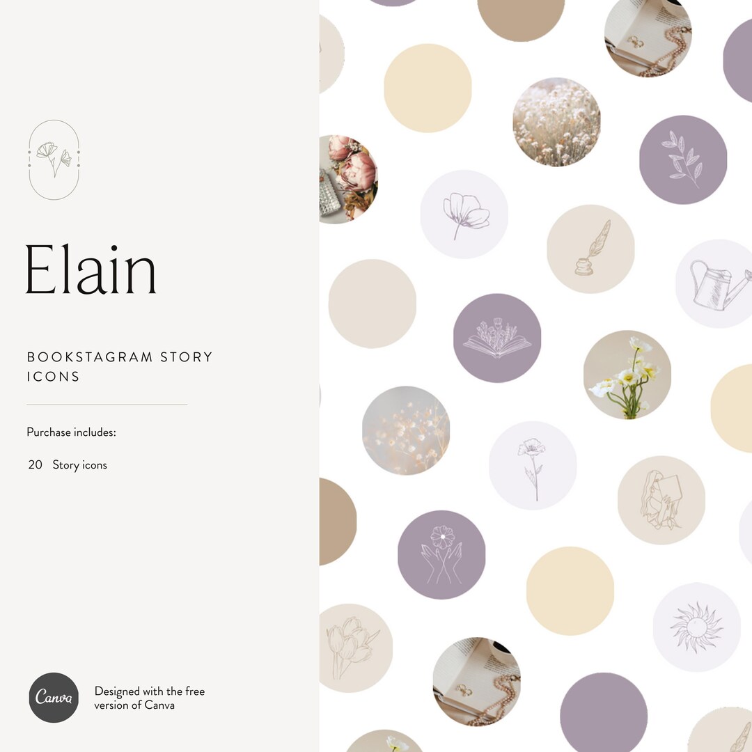 Elain Story Icons | Bookstagram Templates for Instagram | Editable ...