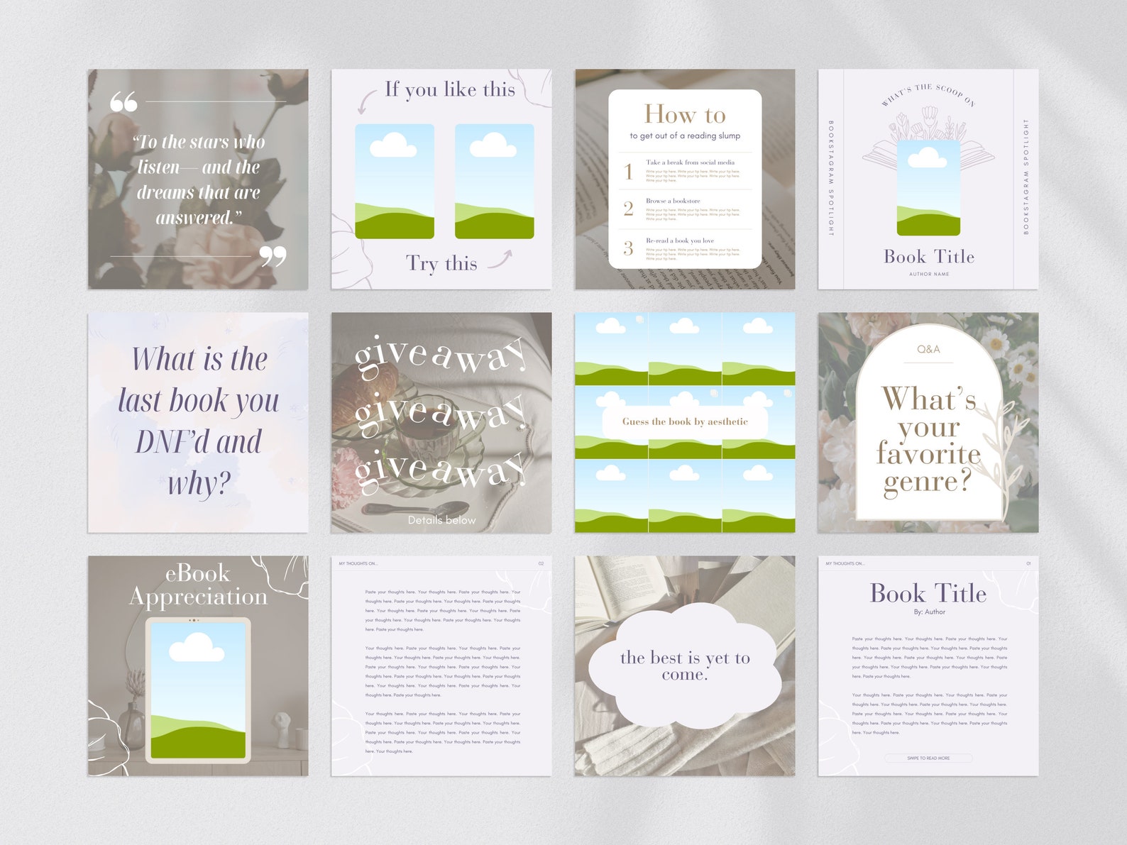 Elain Instagram Posts | Bookstagram Templates for Instagram | Editable ...