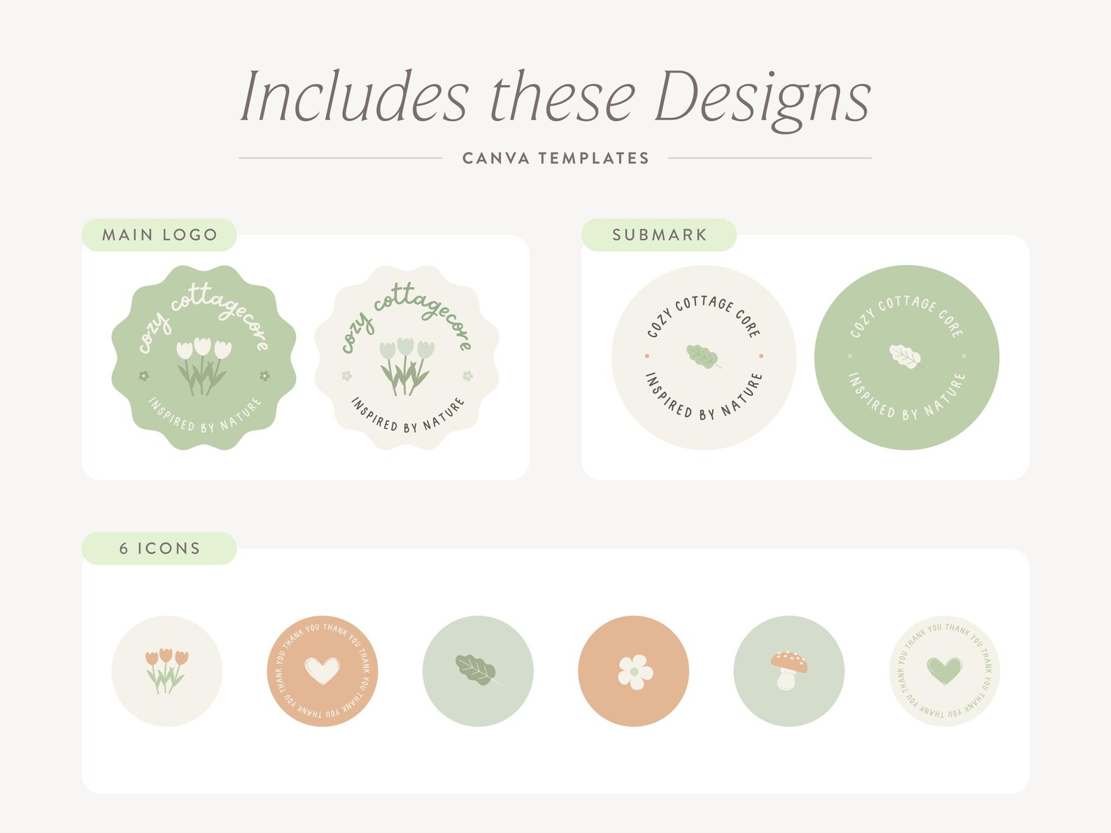 Editable Cottagecore Canva Logo | Customizable Logo Design | Small ...