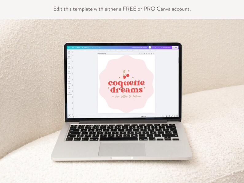 Coquette Dreams Logo: Editable Canva Template - Etsy