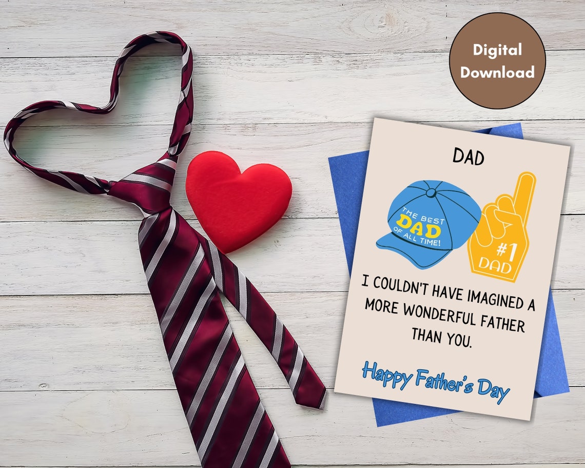Best Dad Father's Day Card, Printable Father's Day Card, 5x7 Printable ...