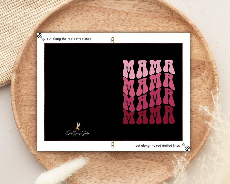 Mama Printable Greeting Card, 5 X 7 Printable Card, Simple Greeting ...