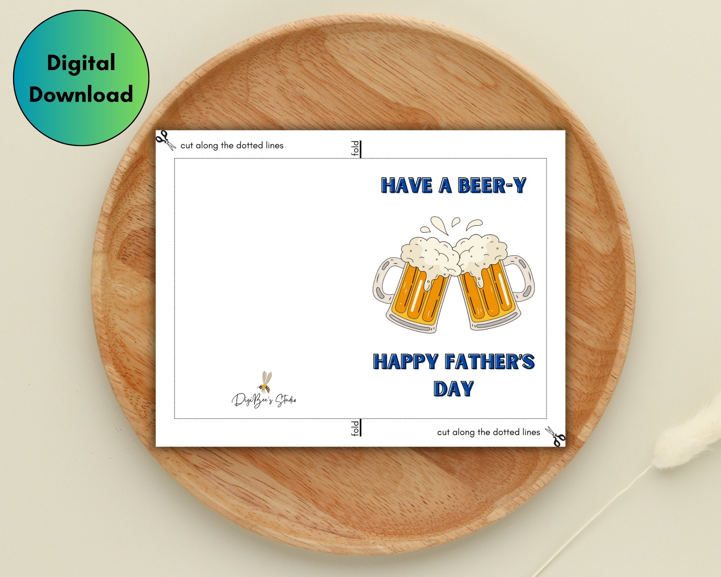 Have a Beer-y Happy Father's Day, Printable Father's Day Card, 5x7 ...