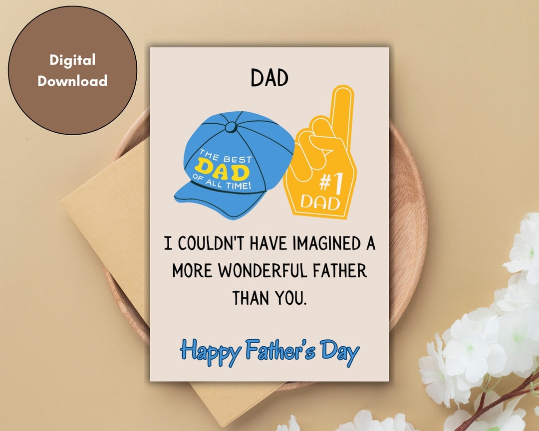 Best Dad Father's Day Card, Printable Father's Day Card, 5x7 Printable ...