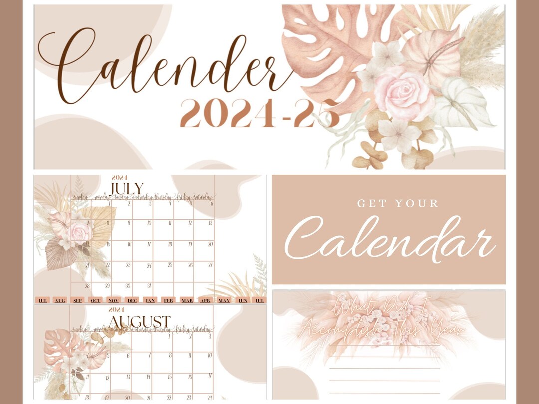 July 24' July 25' Calendar Template - Etsy