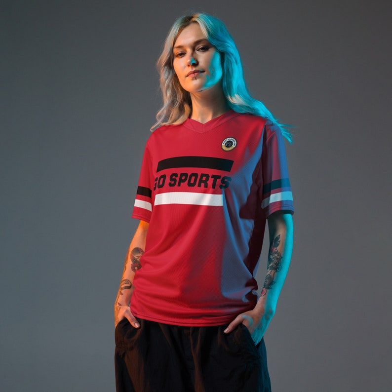 Go Sports! Jersey for Non-sports Fans: Red Black and White - Etsy