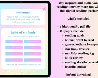 Printable Reading Log DIGITAL DOWNLOAD | Printable Book List | Digital ...