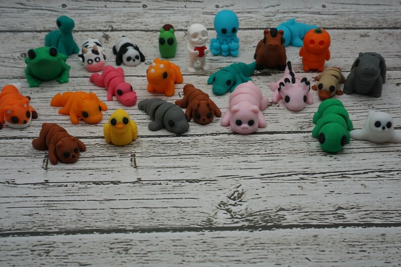 3D Printed Articulated Mini Animals Sensory Toys - Etsy