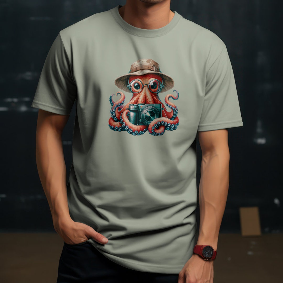 Octo-shutter Tee, Octopus, Octopus Photography Shirt, Unique Octopus ...
