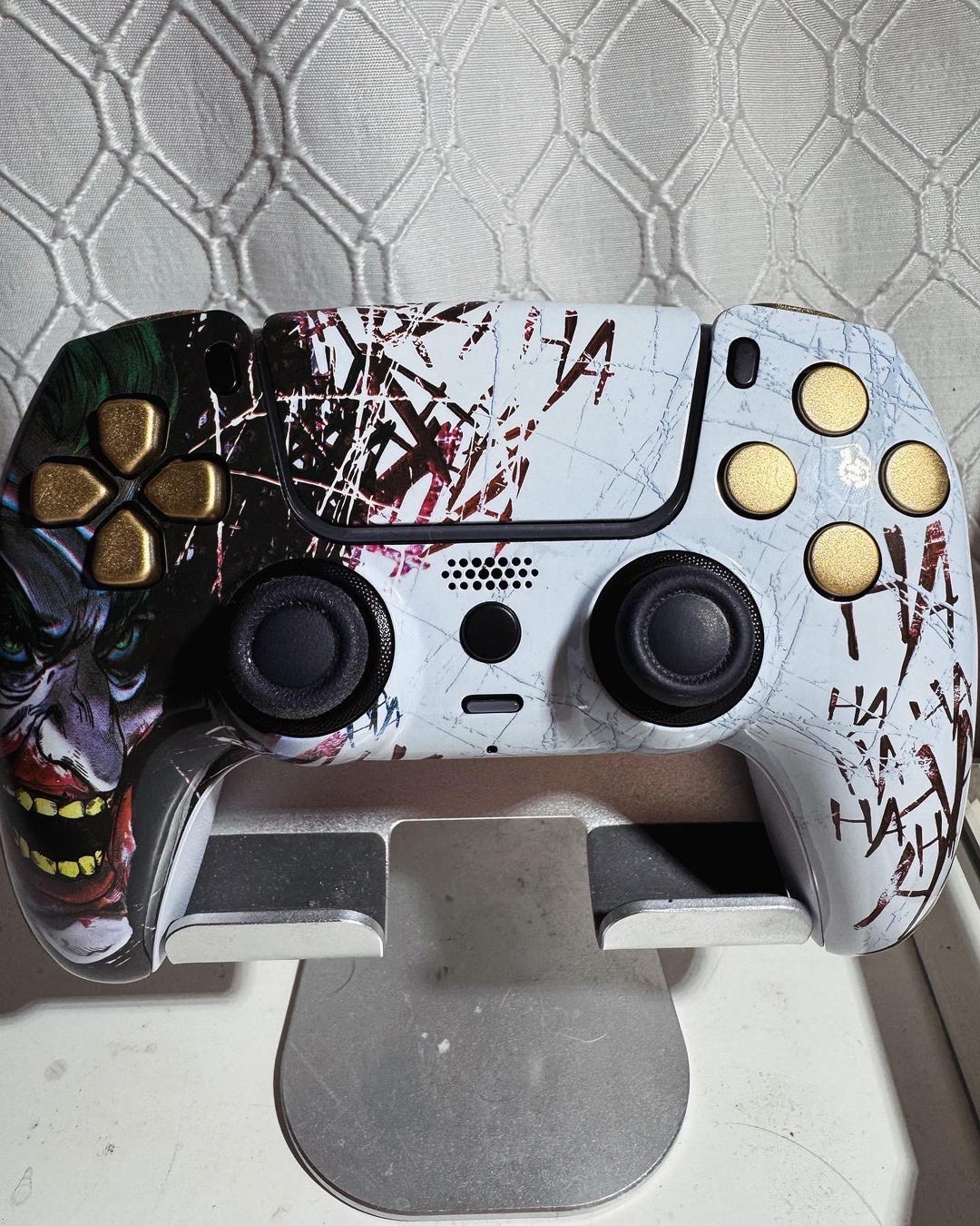 Custom PS5 Controller joker Inspired Design With Gold Face Buttons - Etsy
