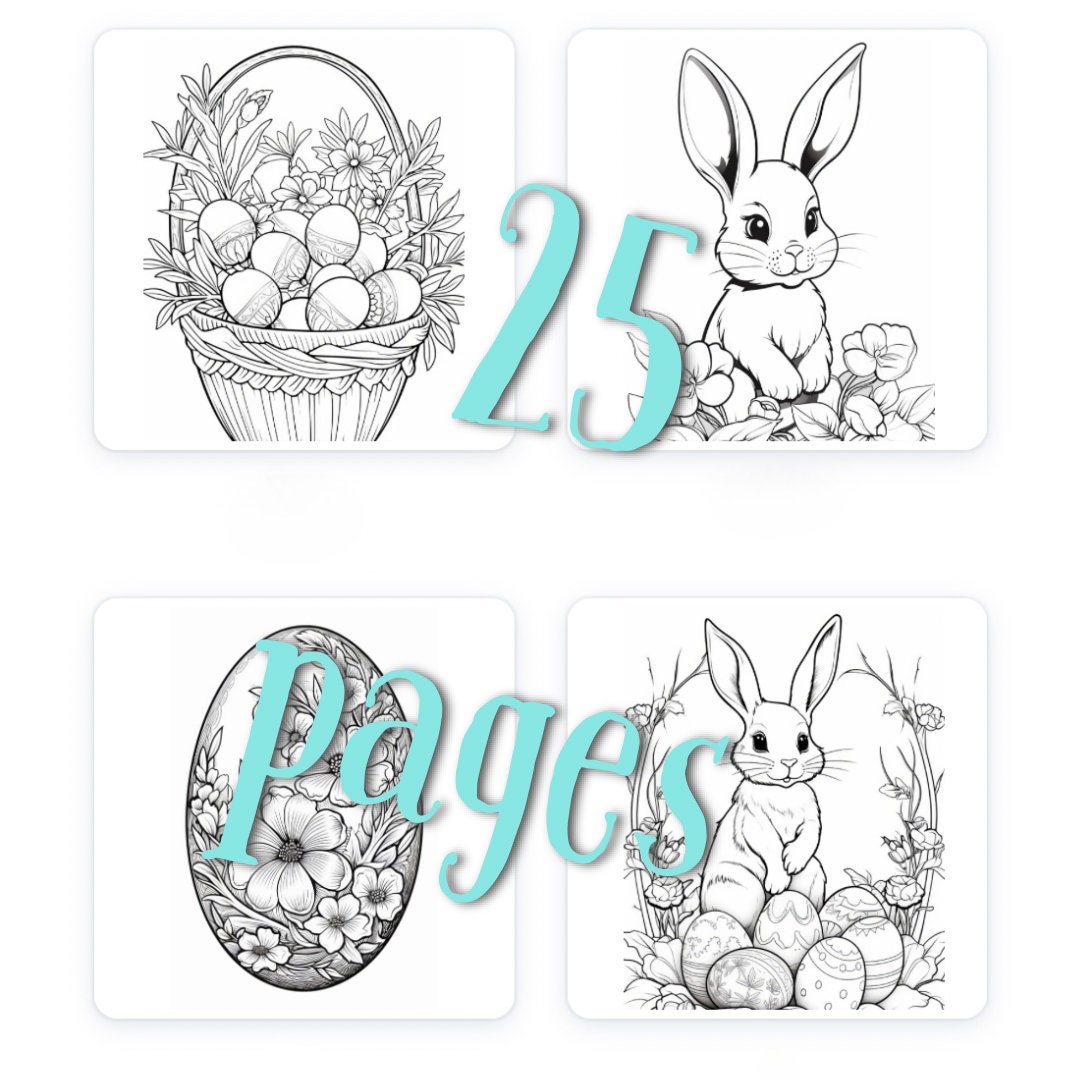 Easter | 25 Colouring Pages | Printable - Etsy