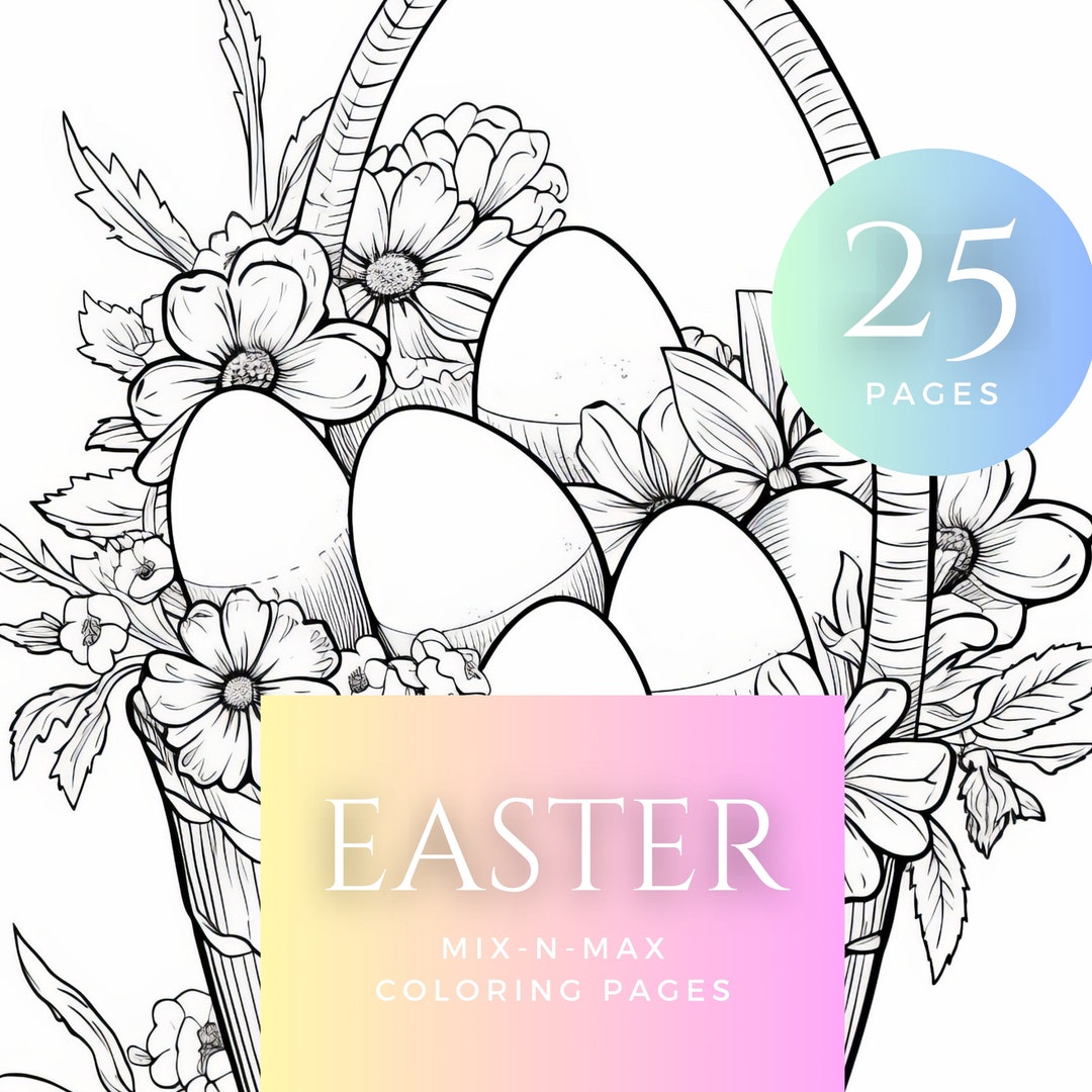 Easter | 25 Colouring Pages | Printable - Etsy