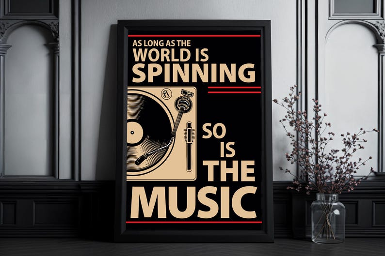 Record Player Poster | Digital Download | Printable Wall Art ...