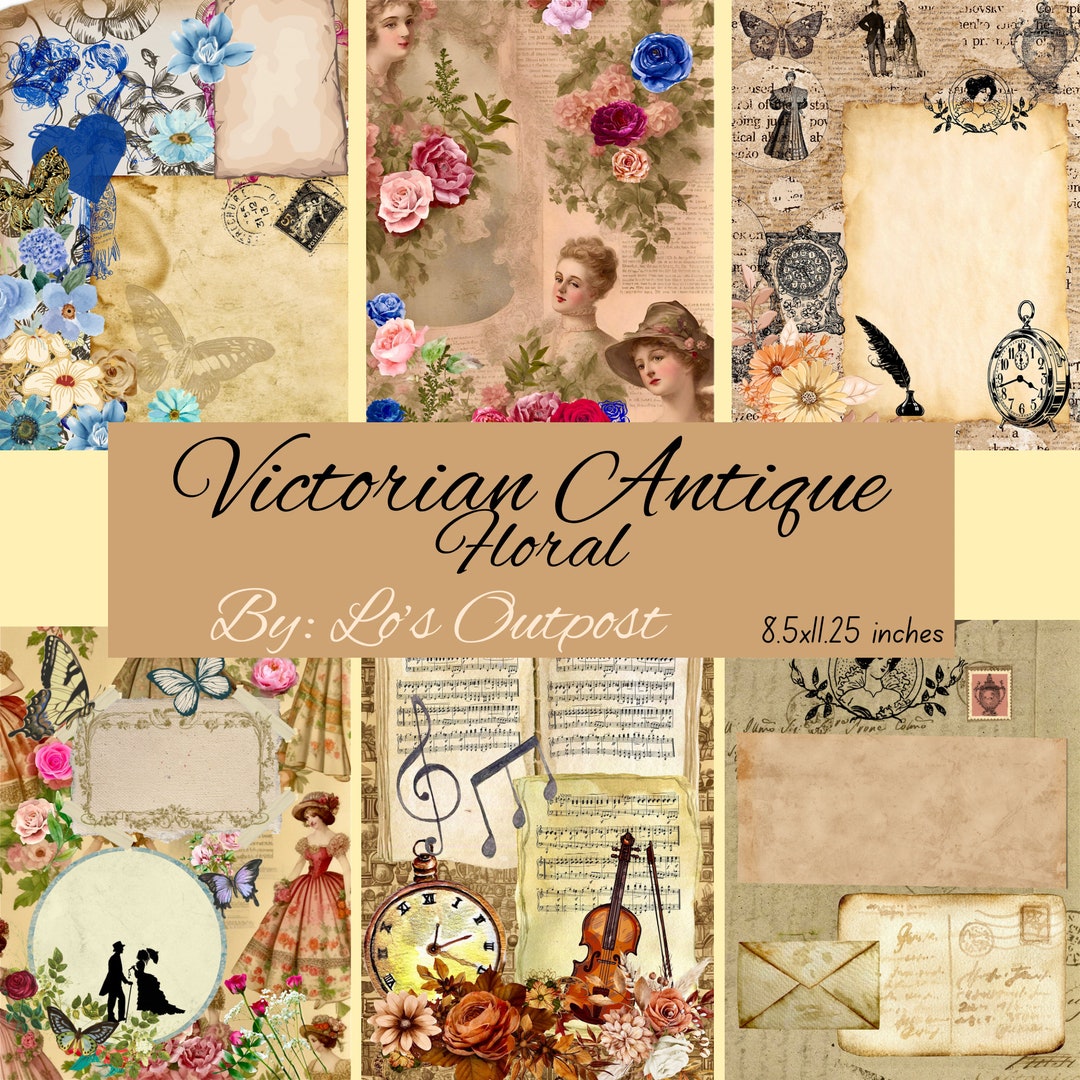 Victorian Elegance: Antique Floral Paper Collection - Etsy