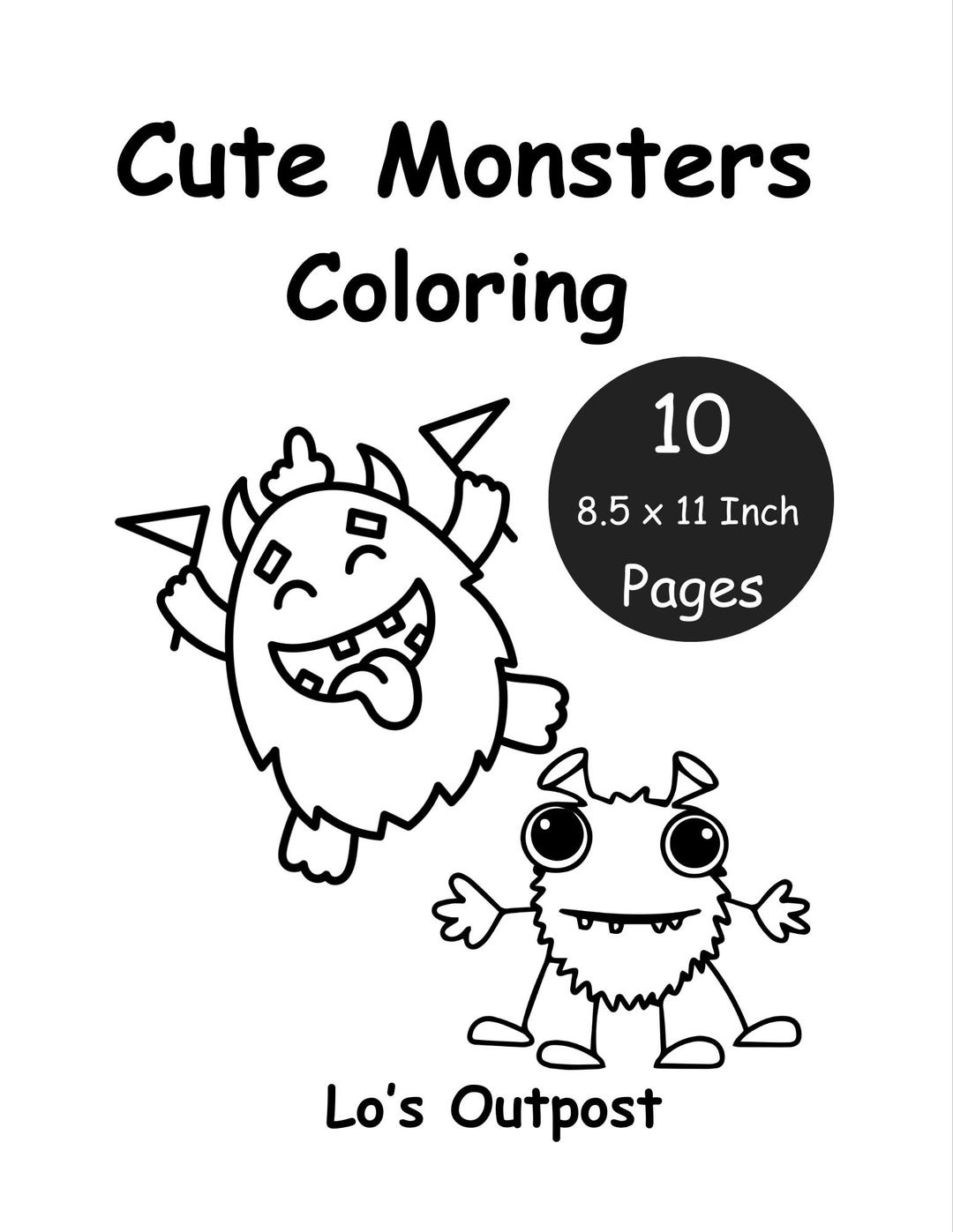 Adorable Monster Coloring Book - Etsy