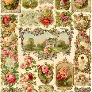 Elegant Victorian Ephemera Digital Paper Pack - Etsy