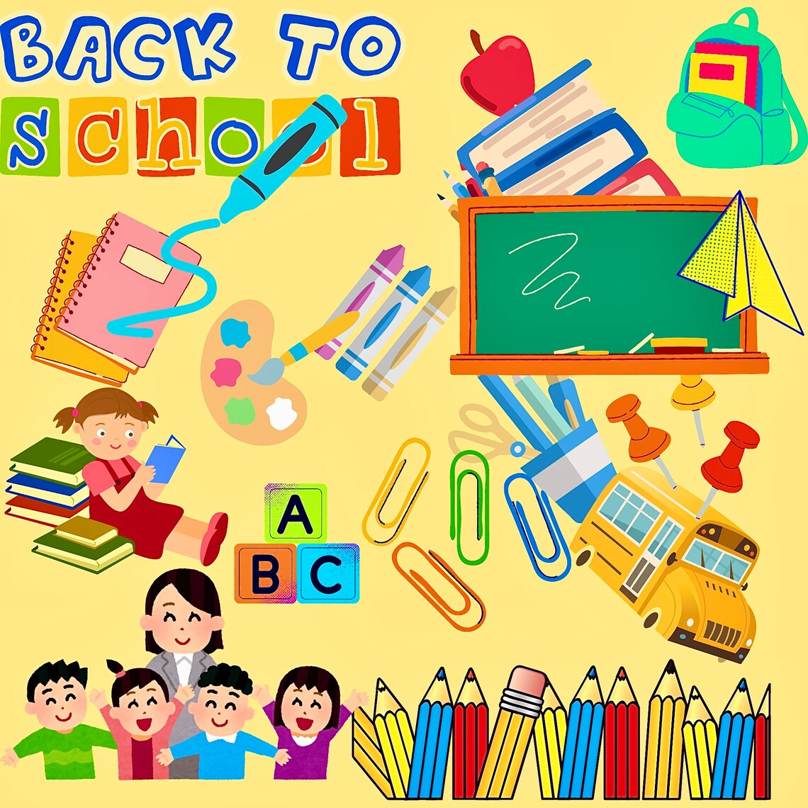 Back to School Days Digital Paper Pack 10 Printable Sheets - Etsy