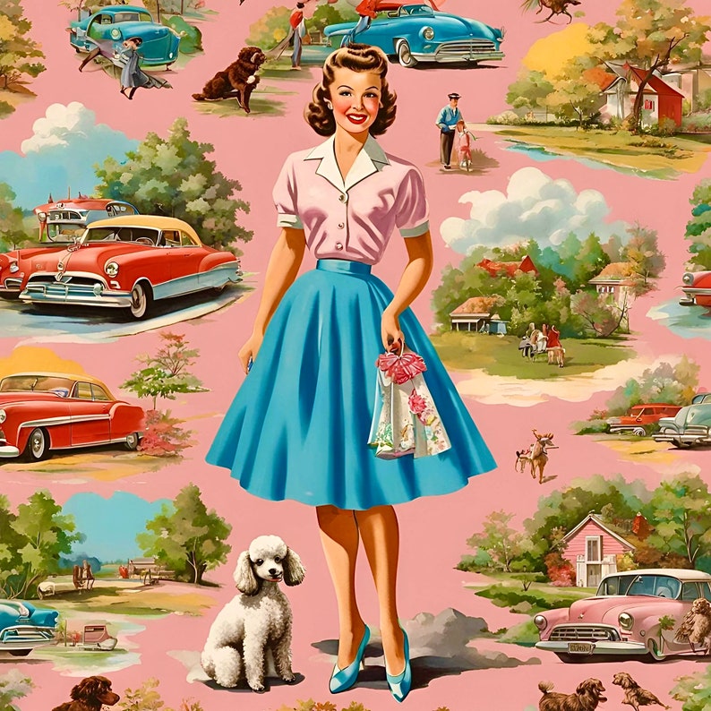 Retro 1950s Digital Paper Pack Volume 1 - Etsy Canada