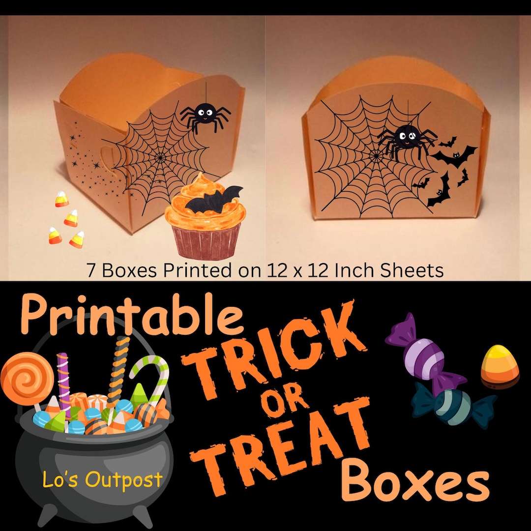 Halloween Printable Trick or Treat Boxes - Etsy