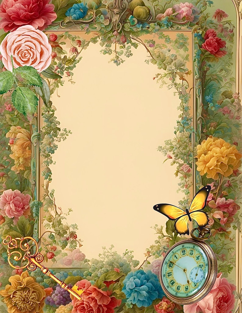 Exquisite Vintage Victorian Floral Paper Set - 10 Sheets - Etsy