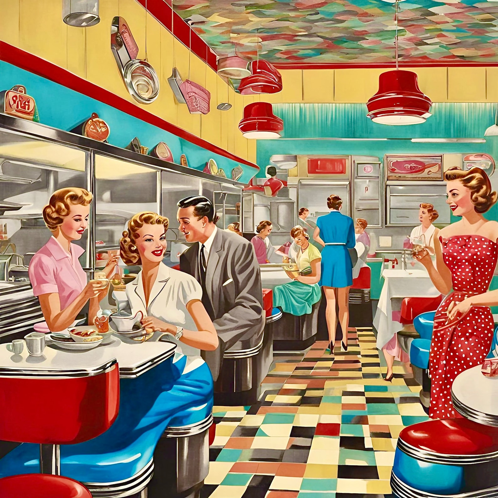 Retro 1950s Digital Paper Pack Volume 1 - Etsy Canada