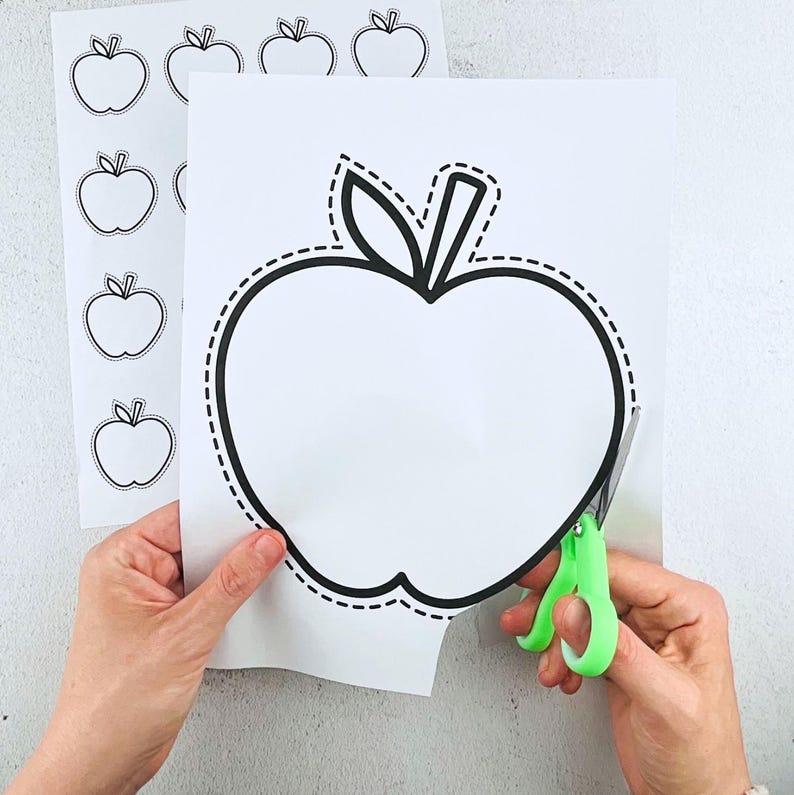 Apple Cut-out Templates: Back to School Crafts, Fall Decor (PDF ...