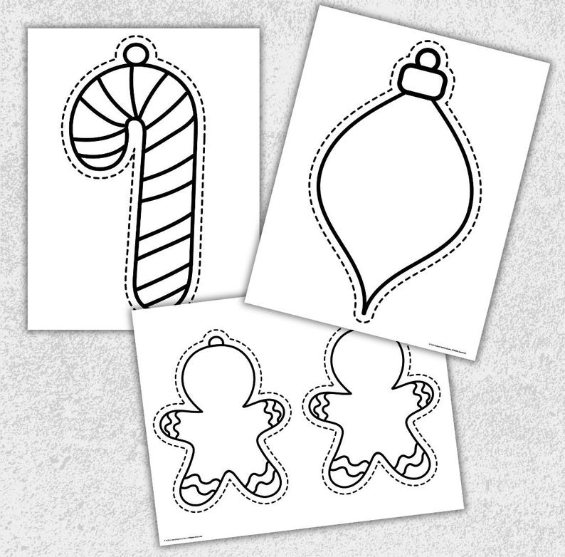 Printable Christmas Ornament Cut-outs | 5 Blank Ornament Templates for ...