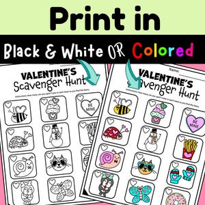 Valentine’s Day Scavenger Hunt for Kids | Low-prep & No-prep Classroom ...