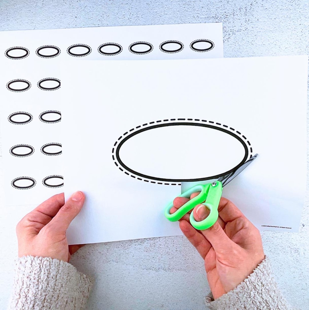Bold Ellipse Cut Outs Printable | Thick Shape Cutouts for Crafts, Math ...