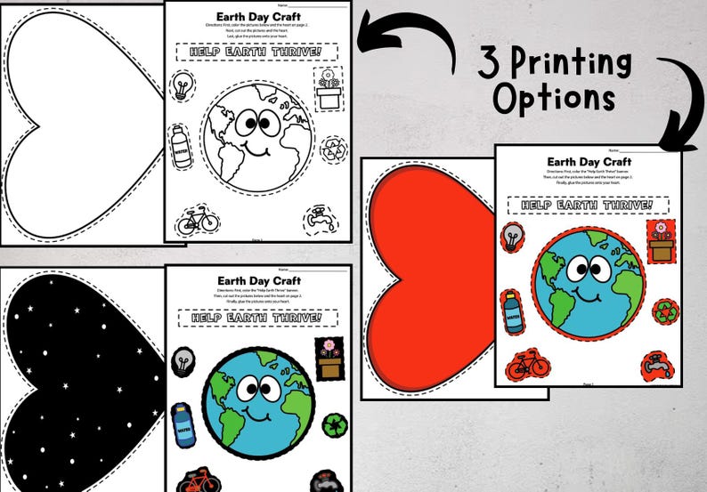 Earth Day Craft for Kids | Printable Earth Day Heart Craft | No Prep ...