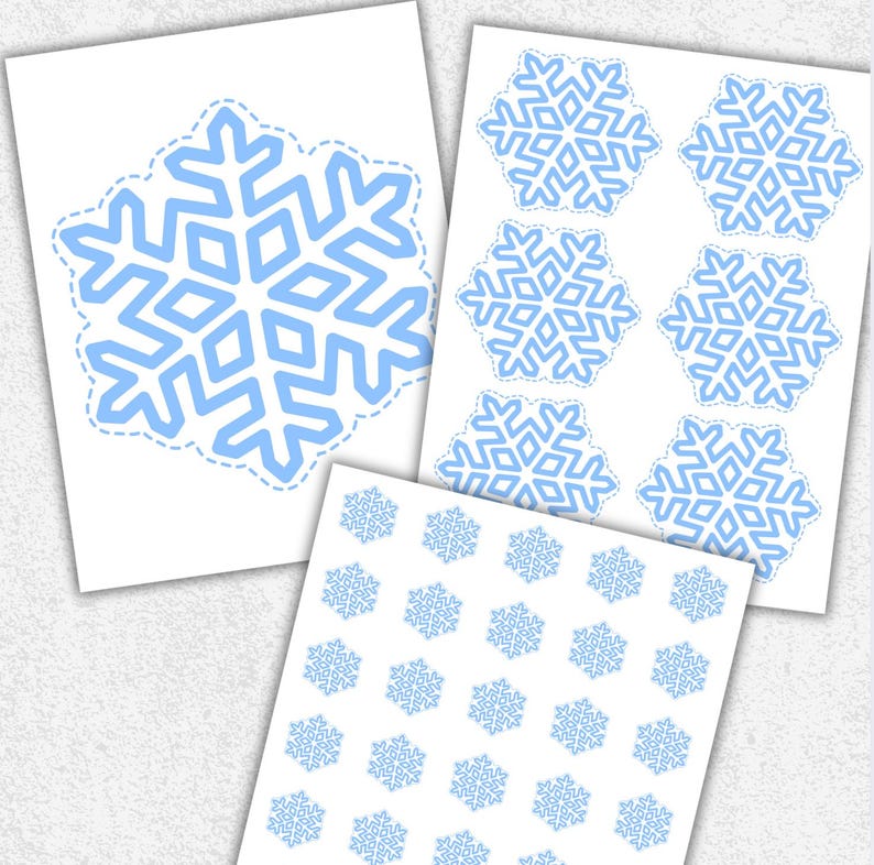 Blue Snowflake Cut Out Templates | Winter Craft Shapes (PDF Pattern, 5 ...