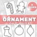 Printable Christmas Ornament Cut-outs | 5 Blank Ornament Templates for ...