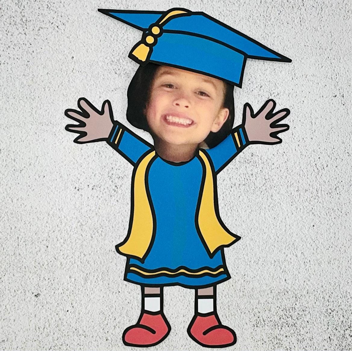 Blue Graduation Cap and Gown Template | End of Year Bulletin Board ...