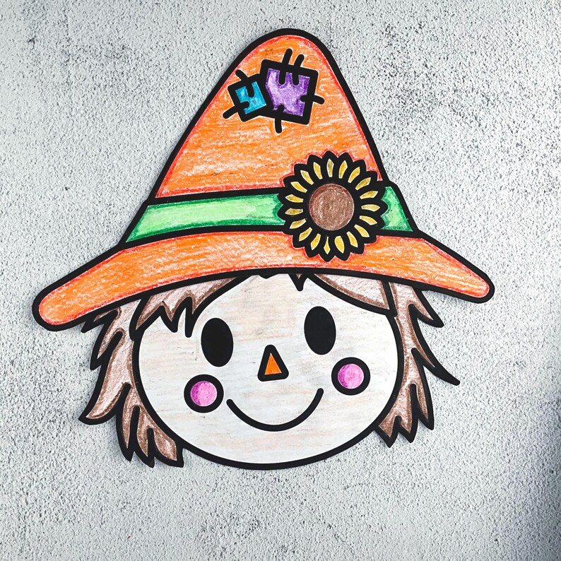 Printable Scarecrow Craft for Fall – Preschool & Kindergarten Art ...