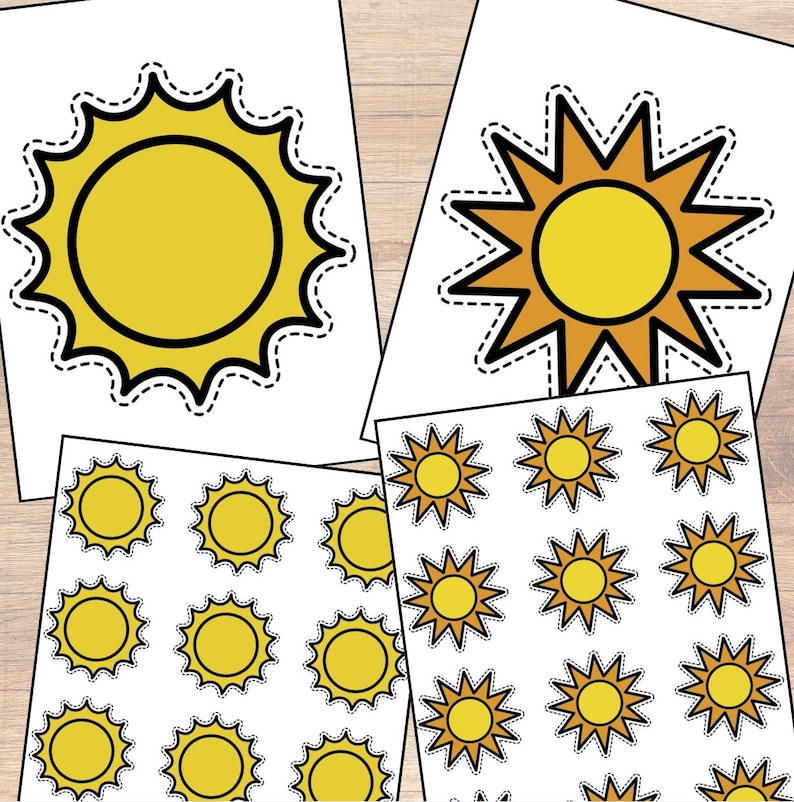 Sun Cut-out Templates for Classroom Decor and Crafts | 5 Sizes ...