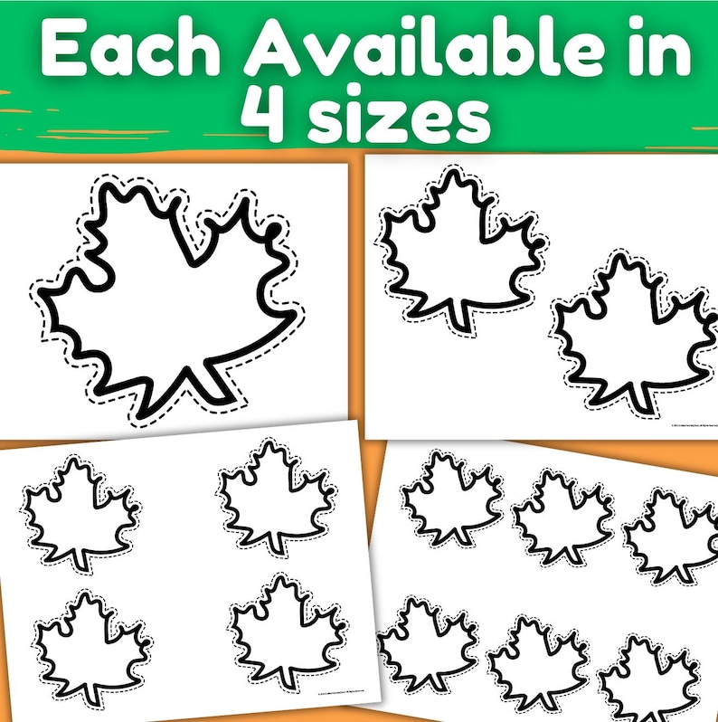 Leaf Cut-outs: 5 Designs, 4 Sizes - Fall, Classroom, Scrapbooking Decor ...