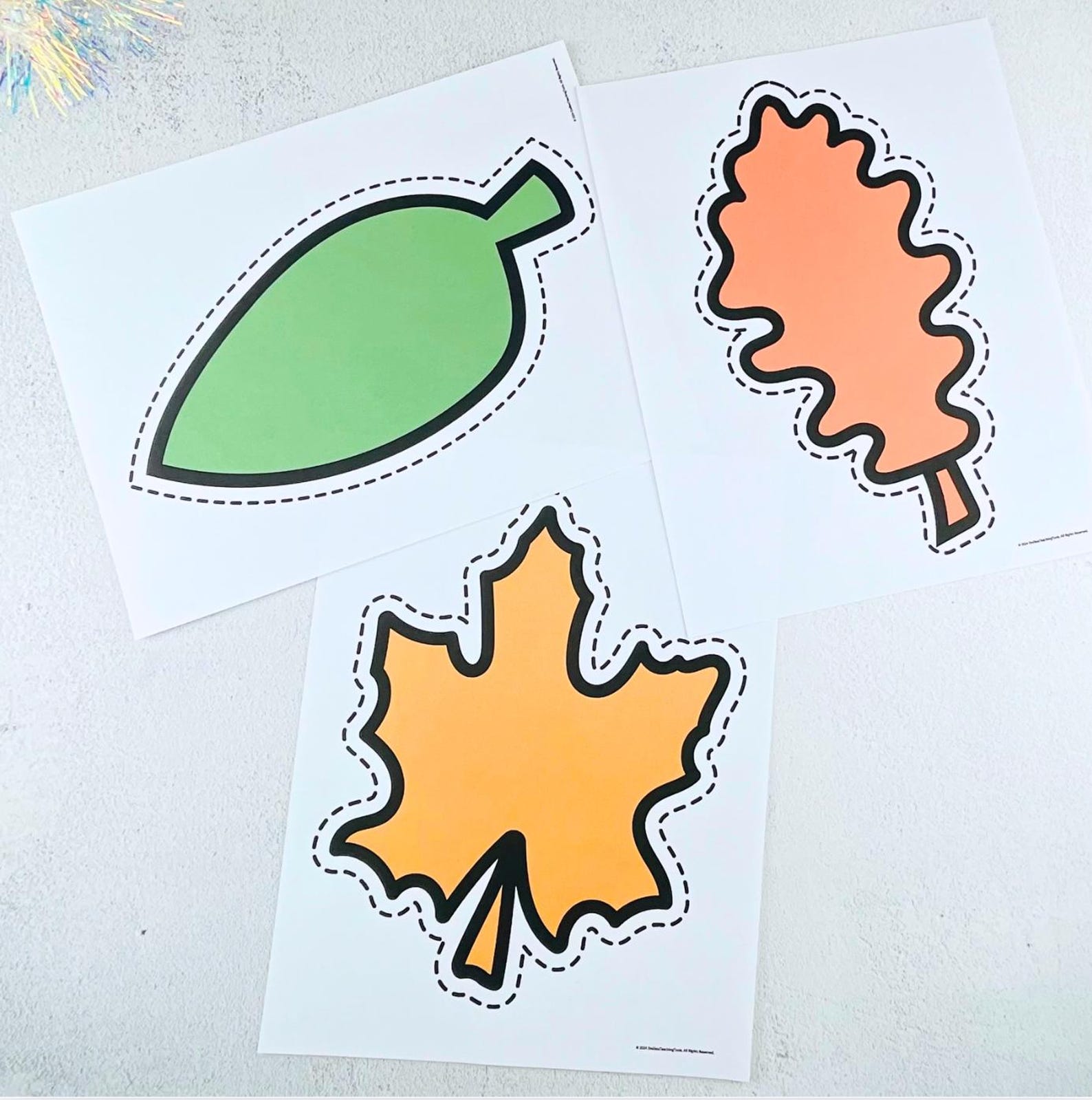 Fall Leaf Cutouts: Printable Templates for Crafts & Decor (PDF Download ...