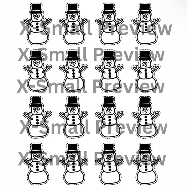 Printable Snowman Cut-out Templates 6 Unique Designs & 5 Sizes for ...