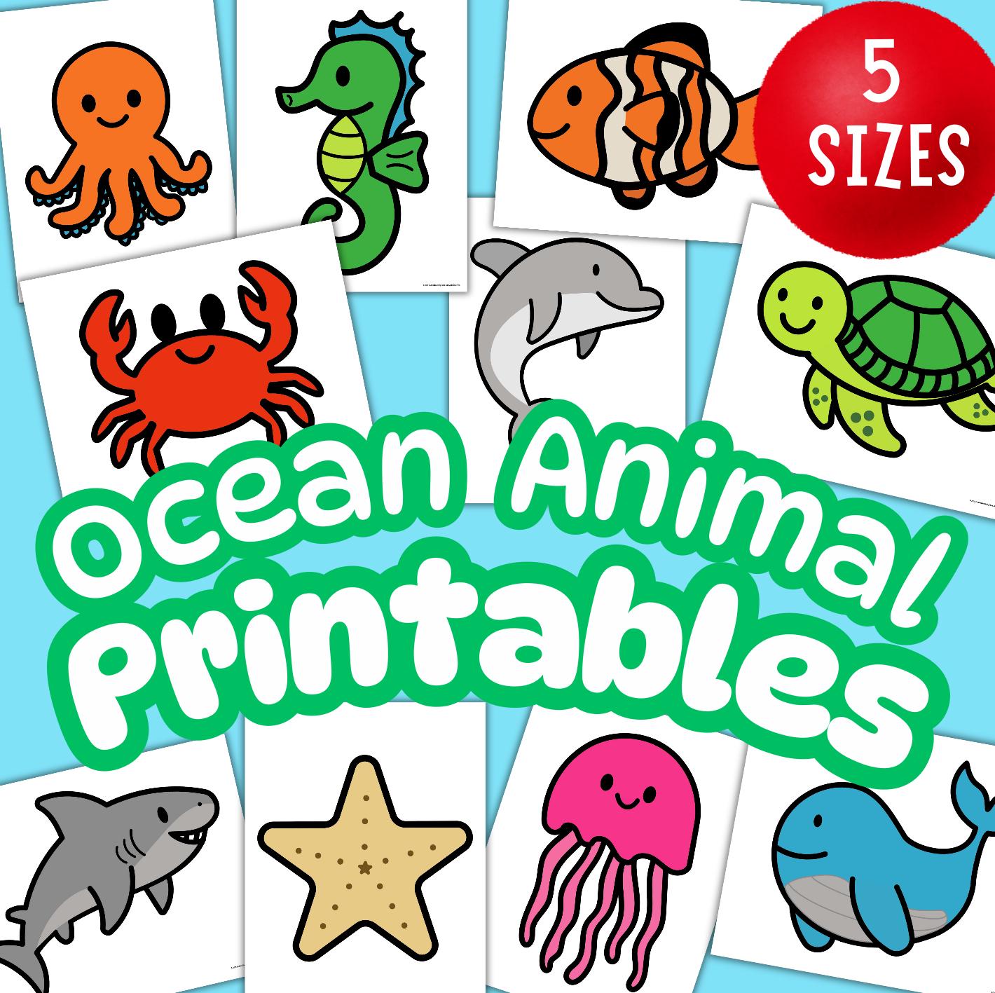 Ocean Animal Cutouts: 10 Sea Creature Templates for Classroom Decor ...