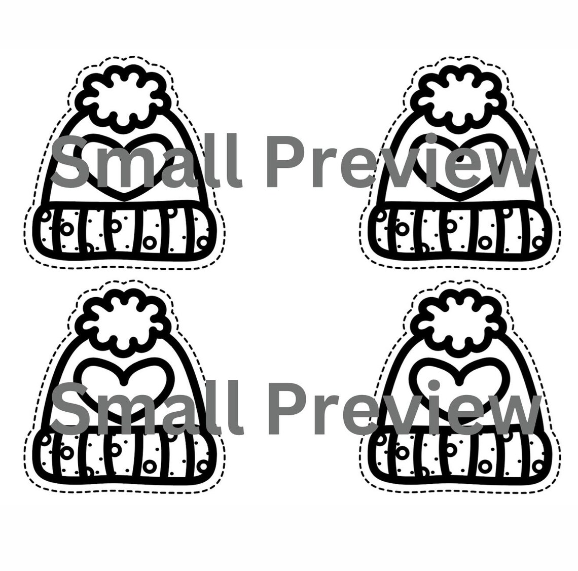 Winter Hat & Beanie Templates | 7 Unique Designs, 3 Sizes | Printable ...