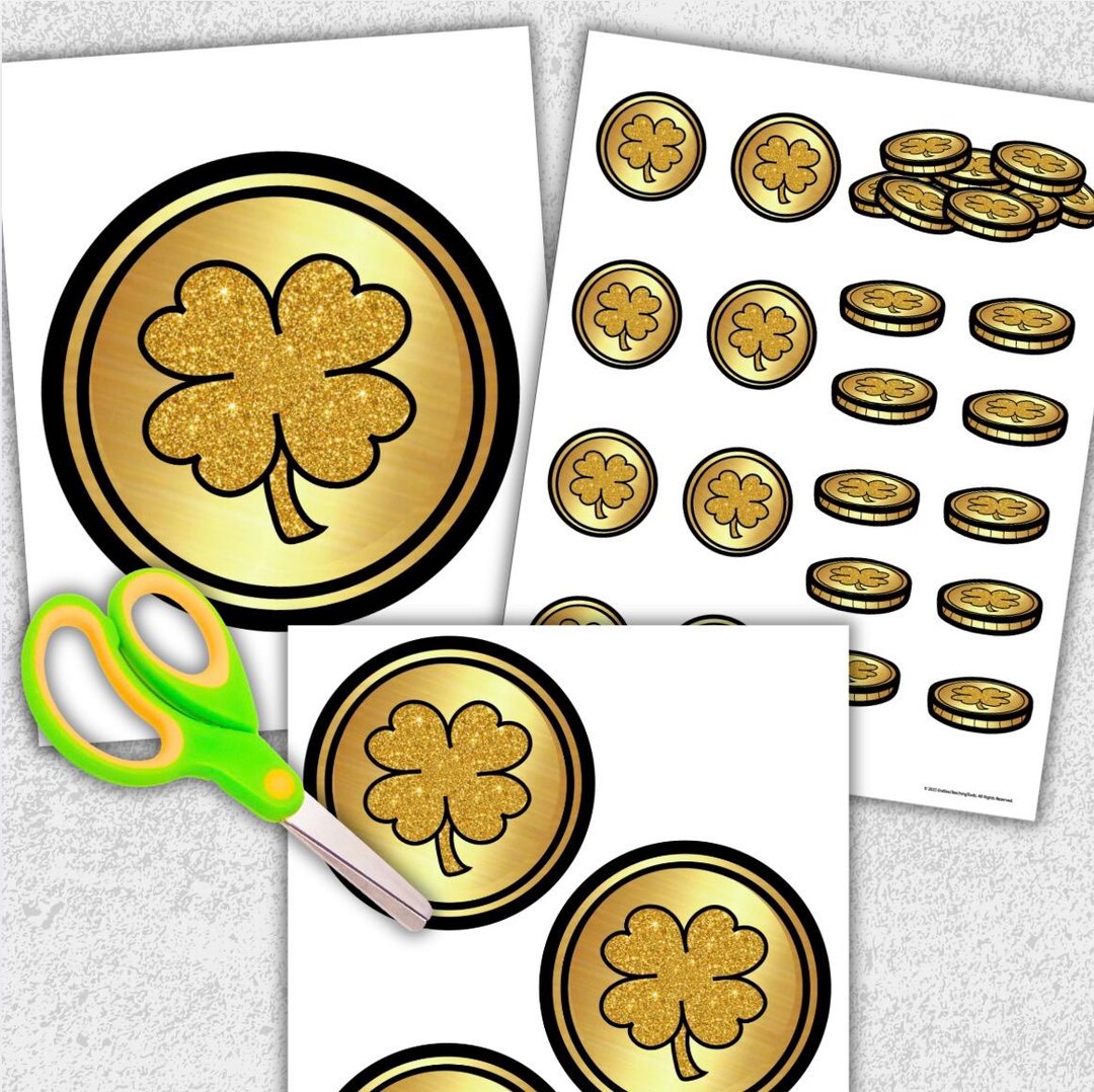 Gold Lucky Coin Templates Printable – St. Patrick’s Day Gold Coins ...