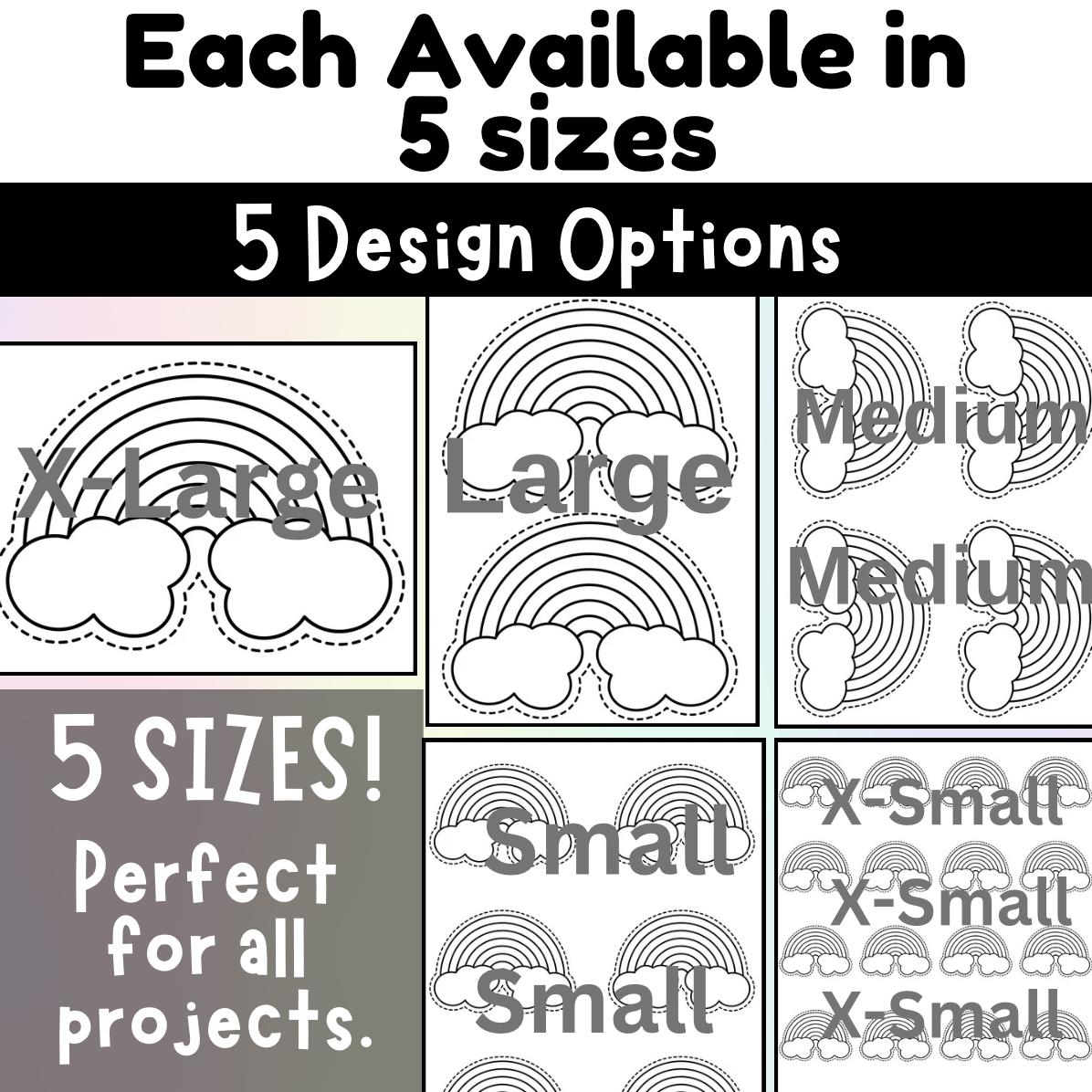 Rainbow Cut-outs Printable | 5 Designs, 5 Sizes | Classroom Decor ...