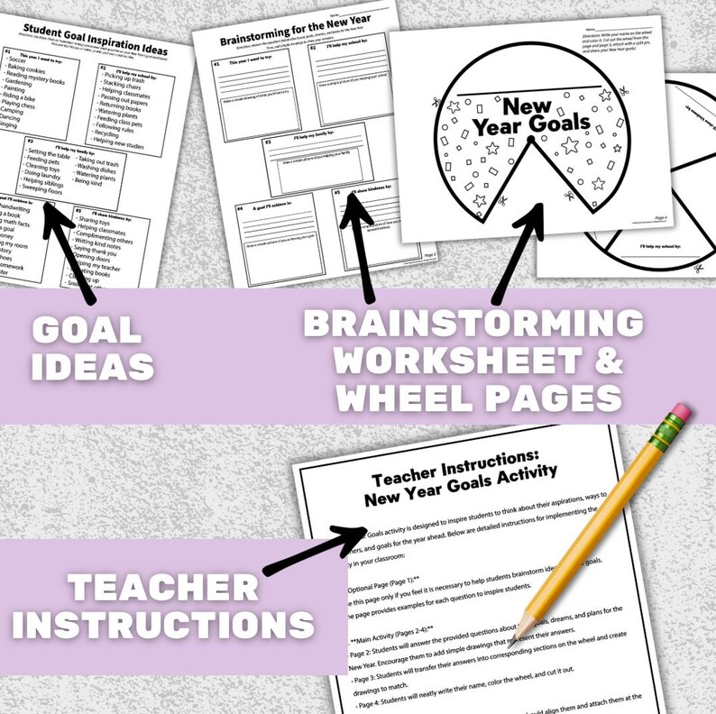 New Year Goal-setting Wheel | SEL Growth, Reflection & Kindness ...