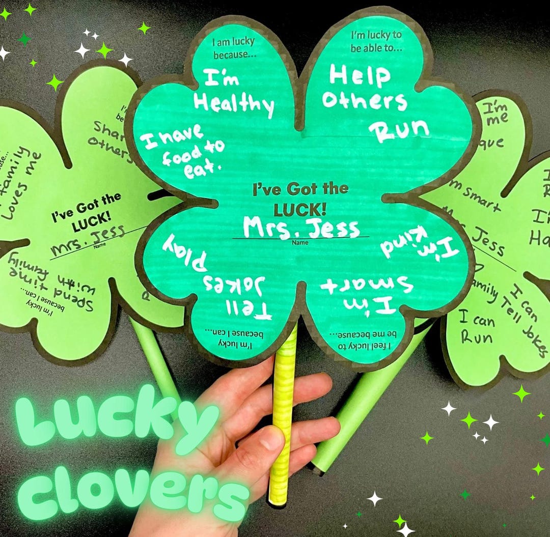 St Patricks Day Craft Lucky Me Clover Printable No Prep Writing ...