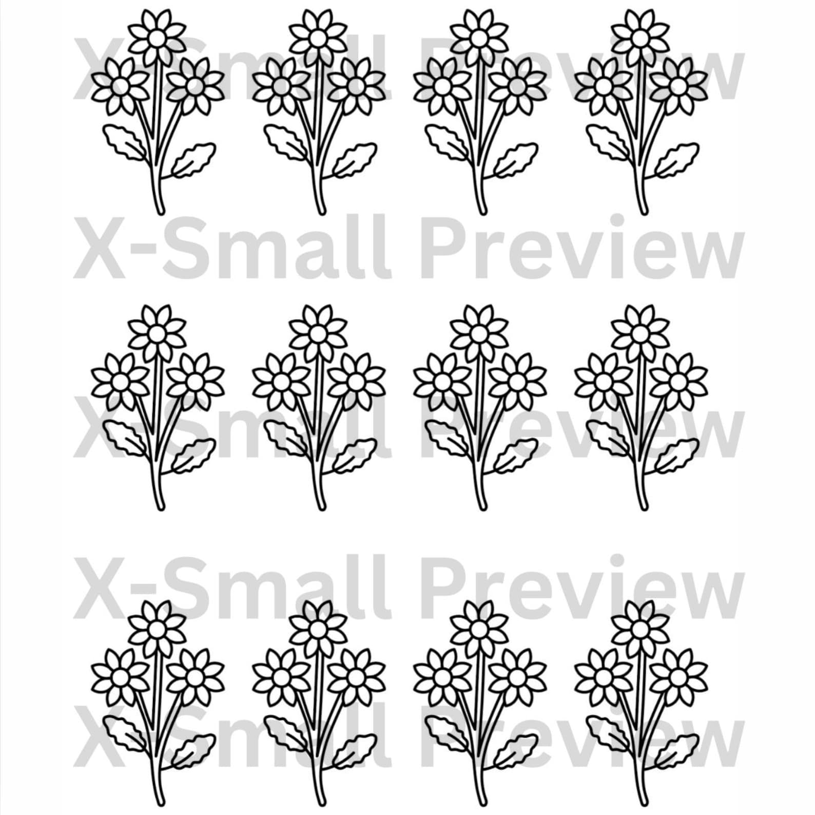 Spring Flower Templates: Coloring & Craft Stencils (digital Download ...