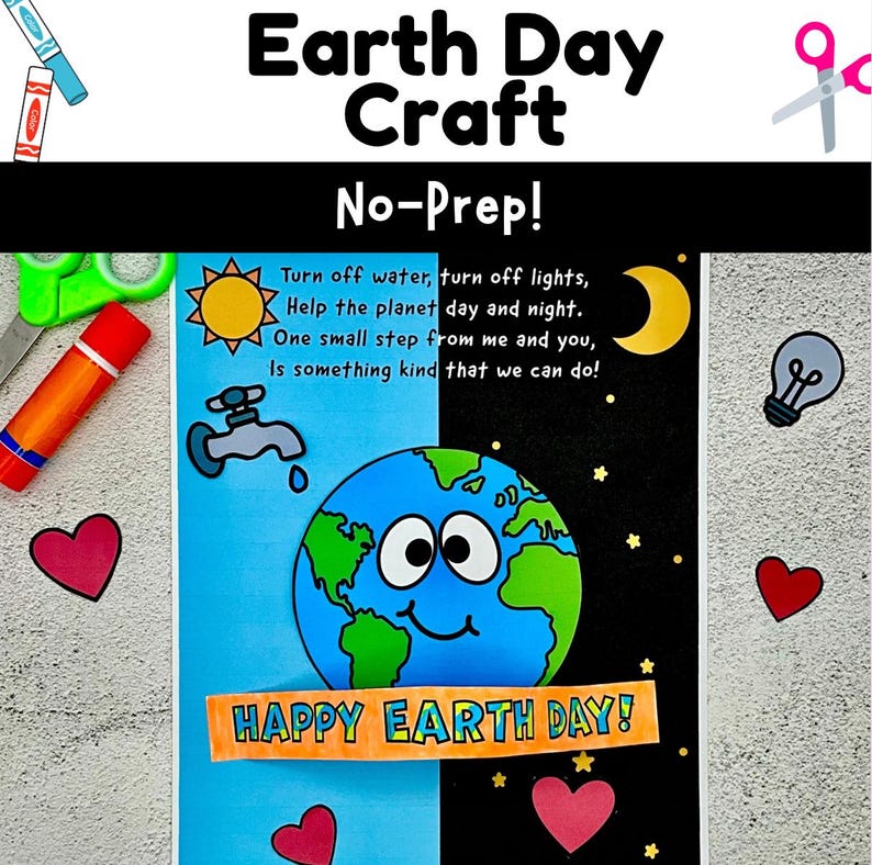 Earth Day Craft for Kids | No Prep Printable Poem Activity | Spring ...