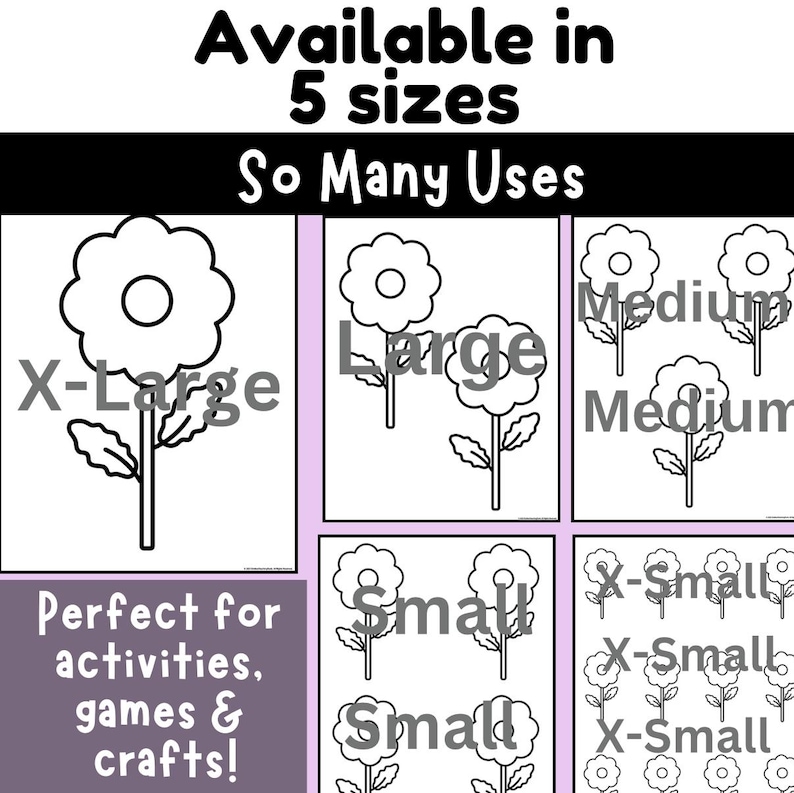 Spring Flower Templates: Coloring & Craft Stencils (digital Download ...