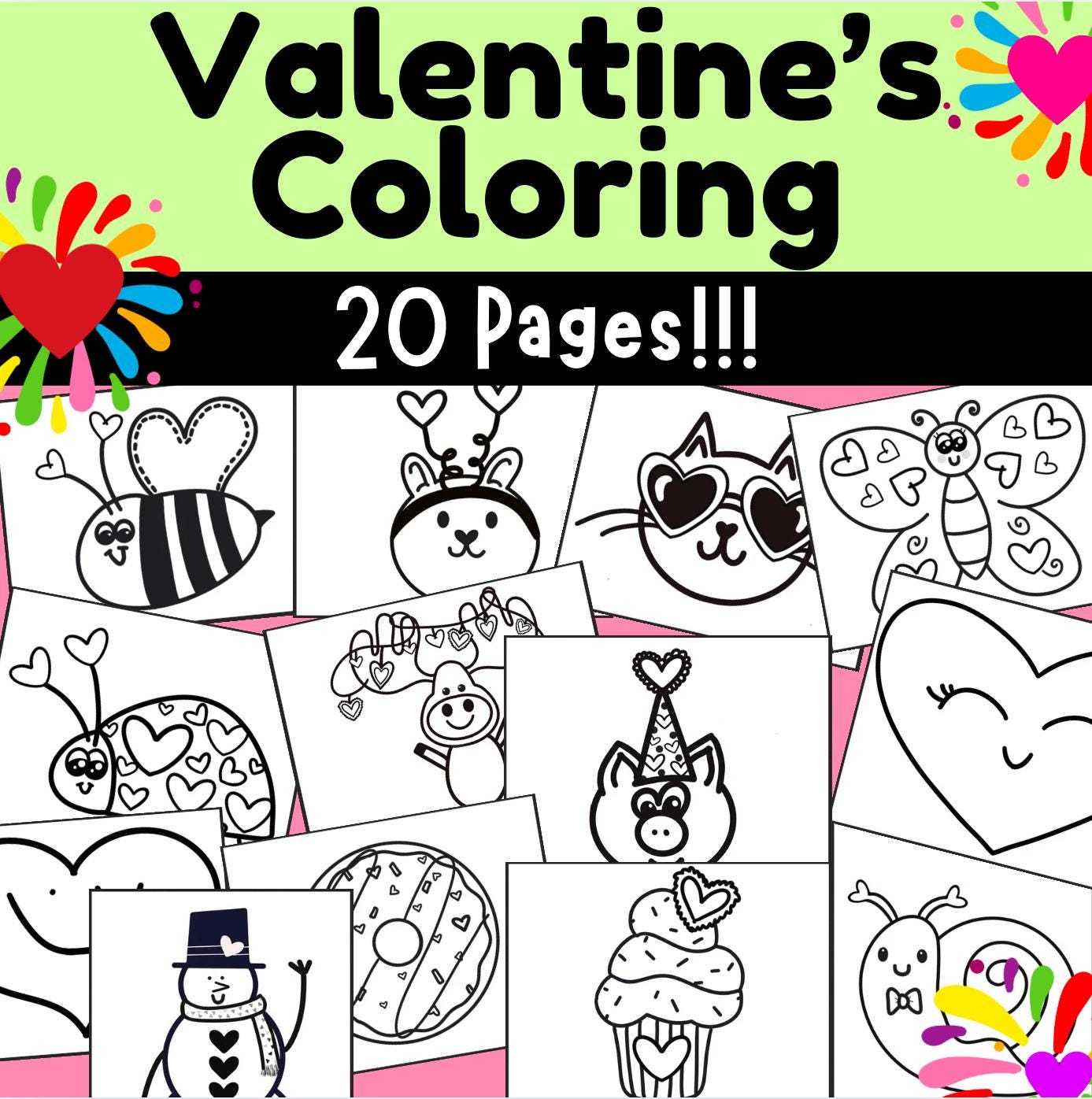 Valentine’s Day Coloring Pages for Preschool & Kindergarten | 20 ...